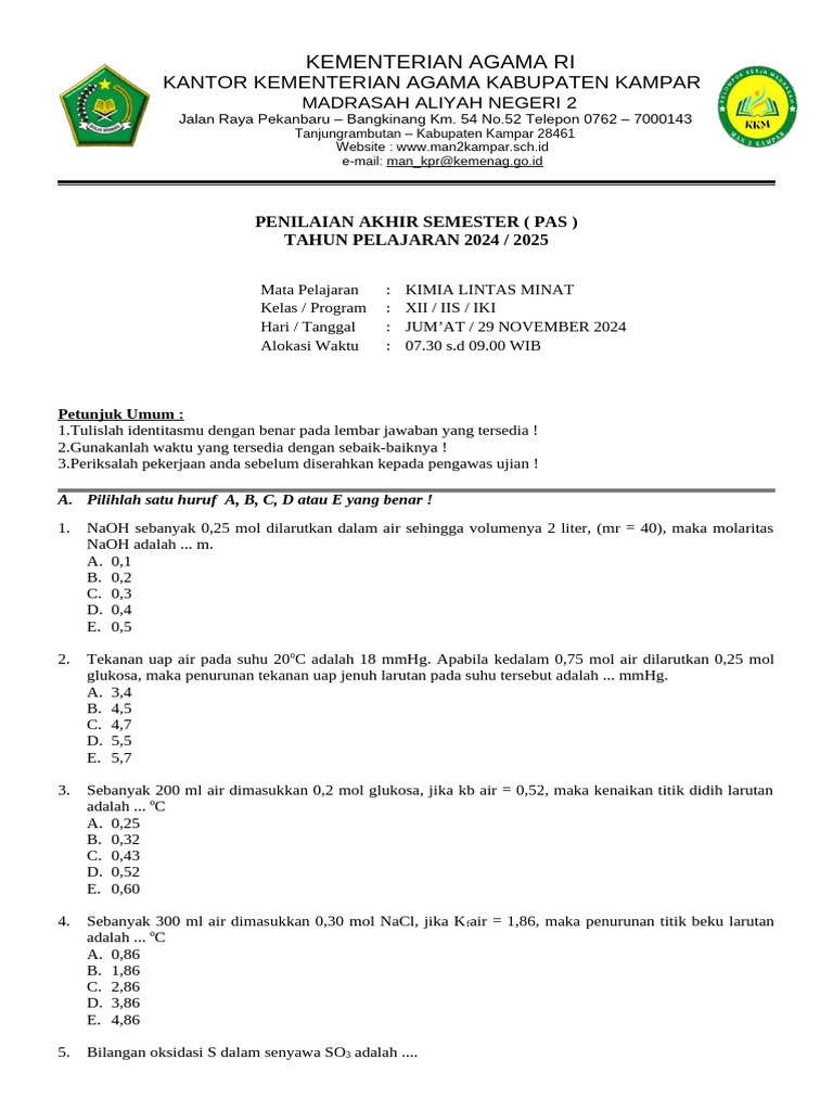 Kimia Xii Iis Ips | PDF