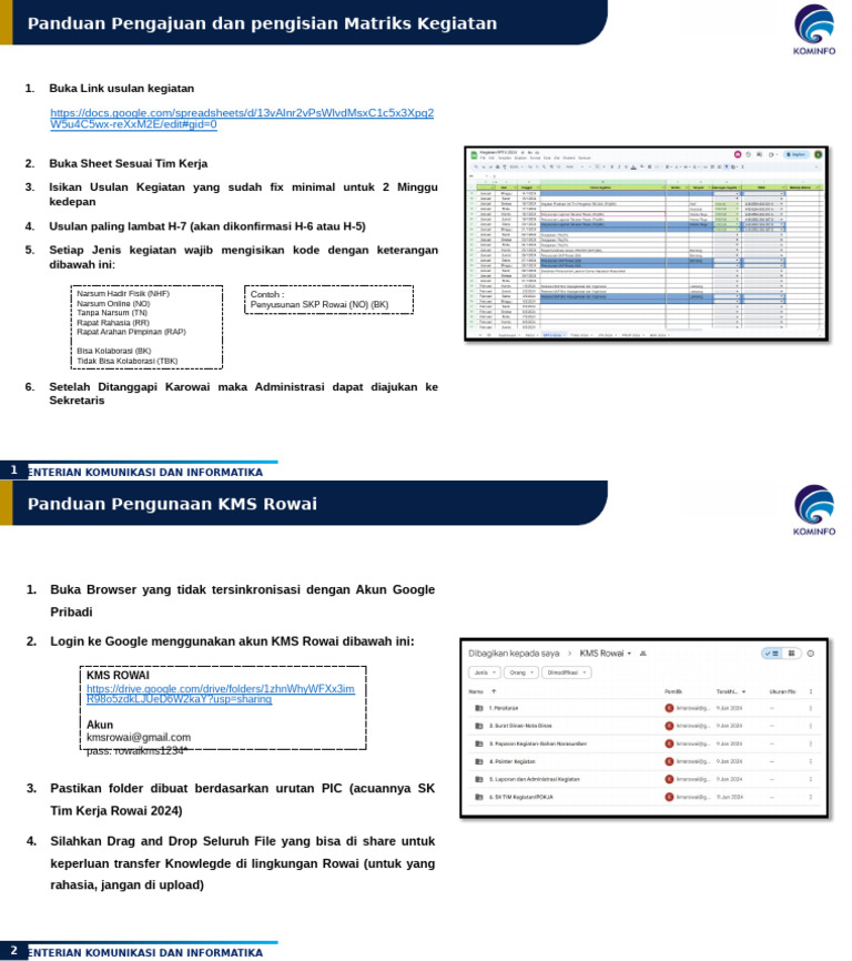 Panduan Pengajuan Kegiatan & Pengisian KMS | PDF