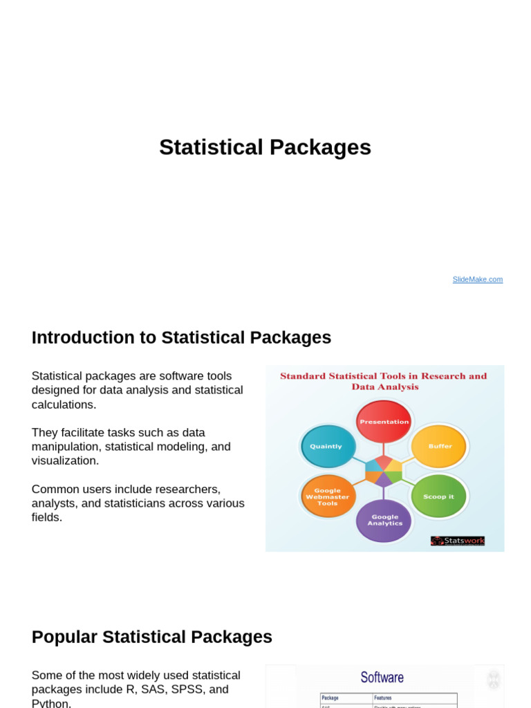 Statistical Packages | PDF | Sas (Software) | Spss