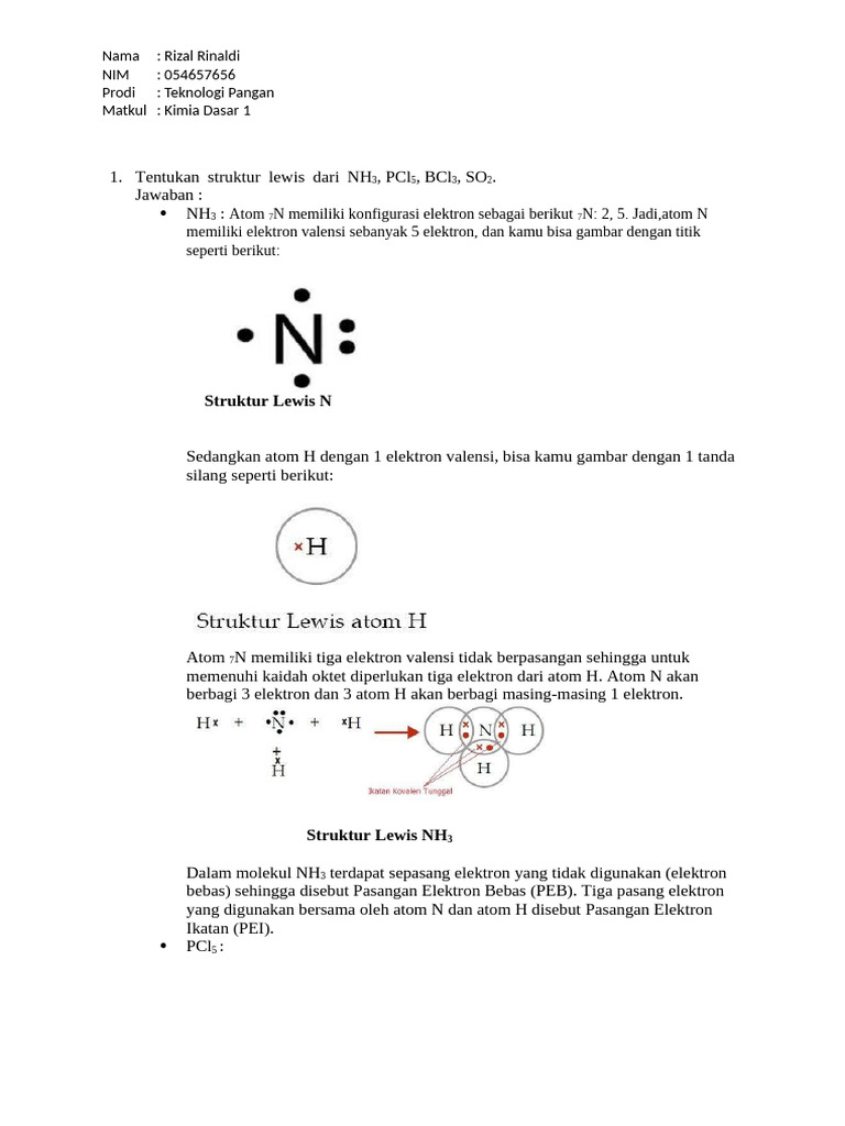 Rizal Rinaldi 054657656 - Tugas 2. Kimia Dasar 1 | PDF | Sains & Matematika | Teknologi & Rekayasa