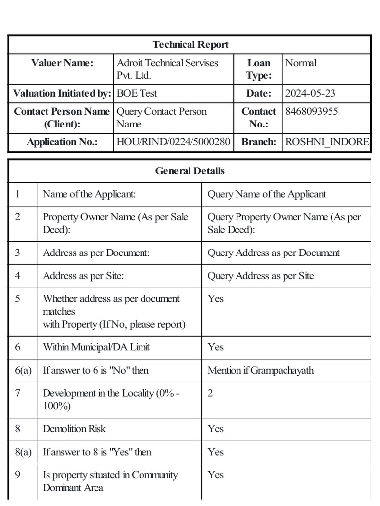 Technical Report | PDF | Real Estate Appraisal