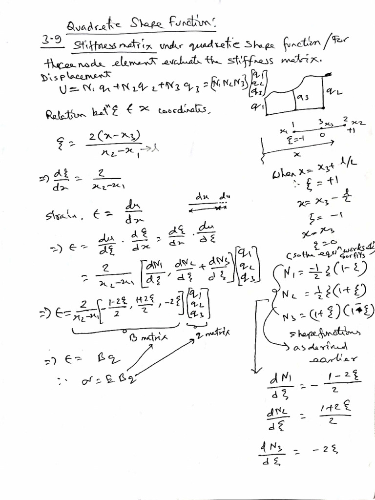 Quadretic Shape Function | PDF