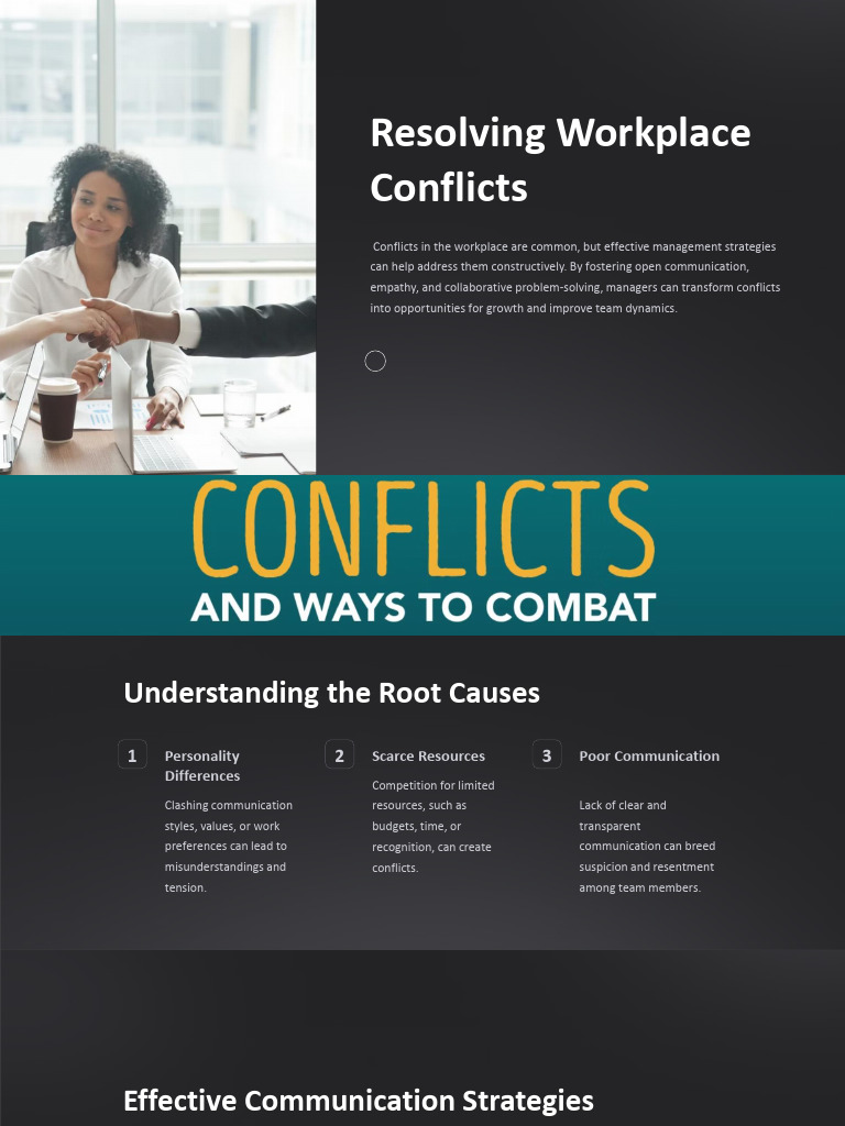 Resolving Workplace Conflicts | PDF | Team Building | Communication