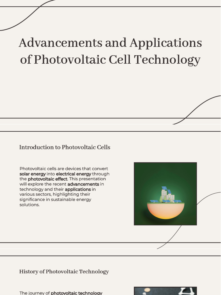 Slidesgo Advancements and Applications of Photovoltaic Cell Technology ...