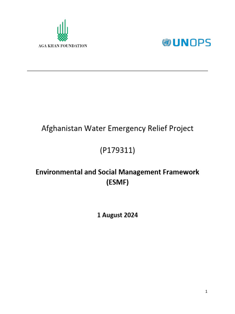 Afghanistan Water Emergency Relief Project | PDF | Environmental Impact ...