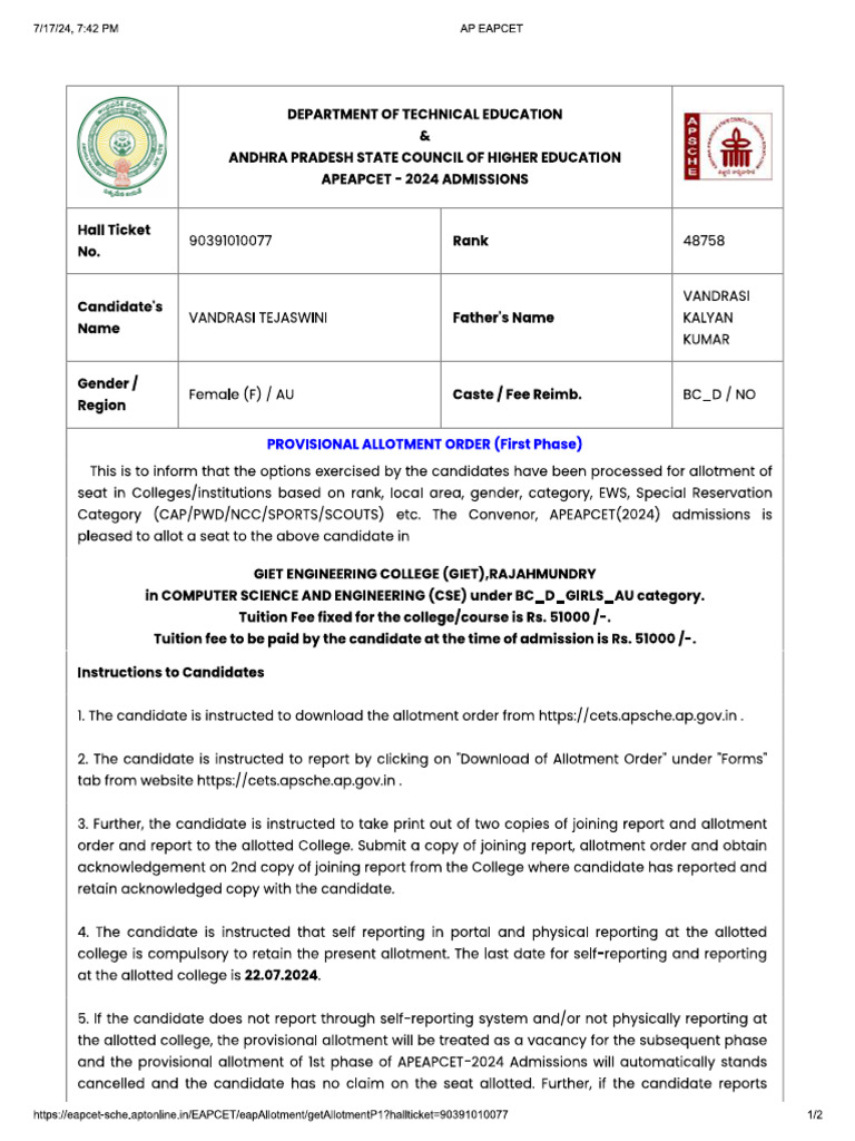 Allotment Order | PDF