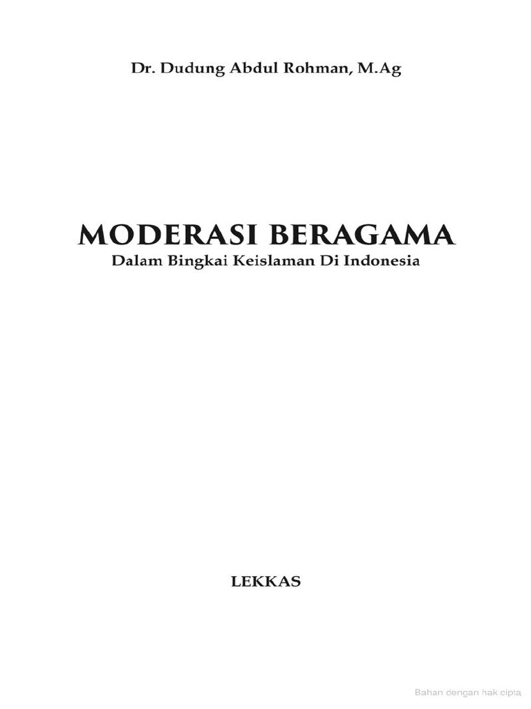 Moderasi Agama Dalam Bingkai Islam | PDF