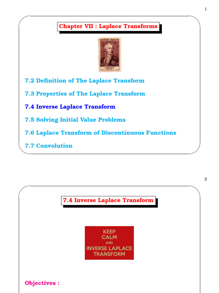 Section 7 | PDF | Laplace Transform | Mathematical Physics