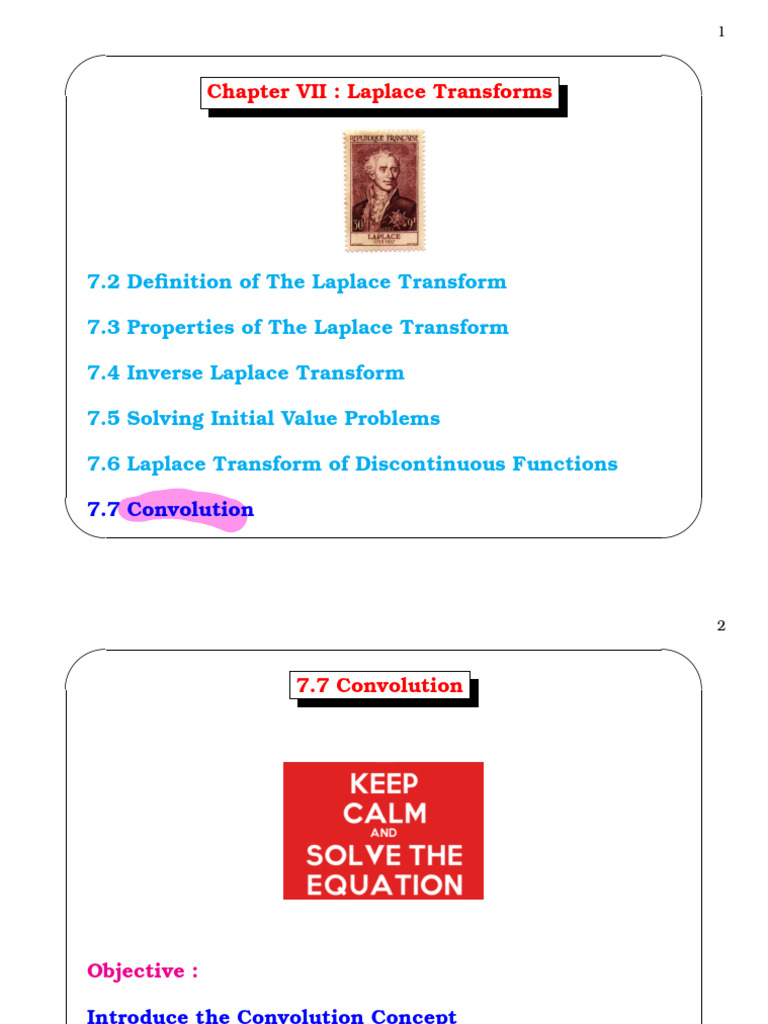 Section 7 | PDF | Convolution | Laplace Transform