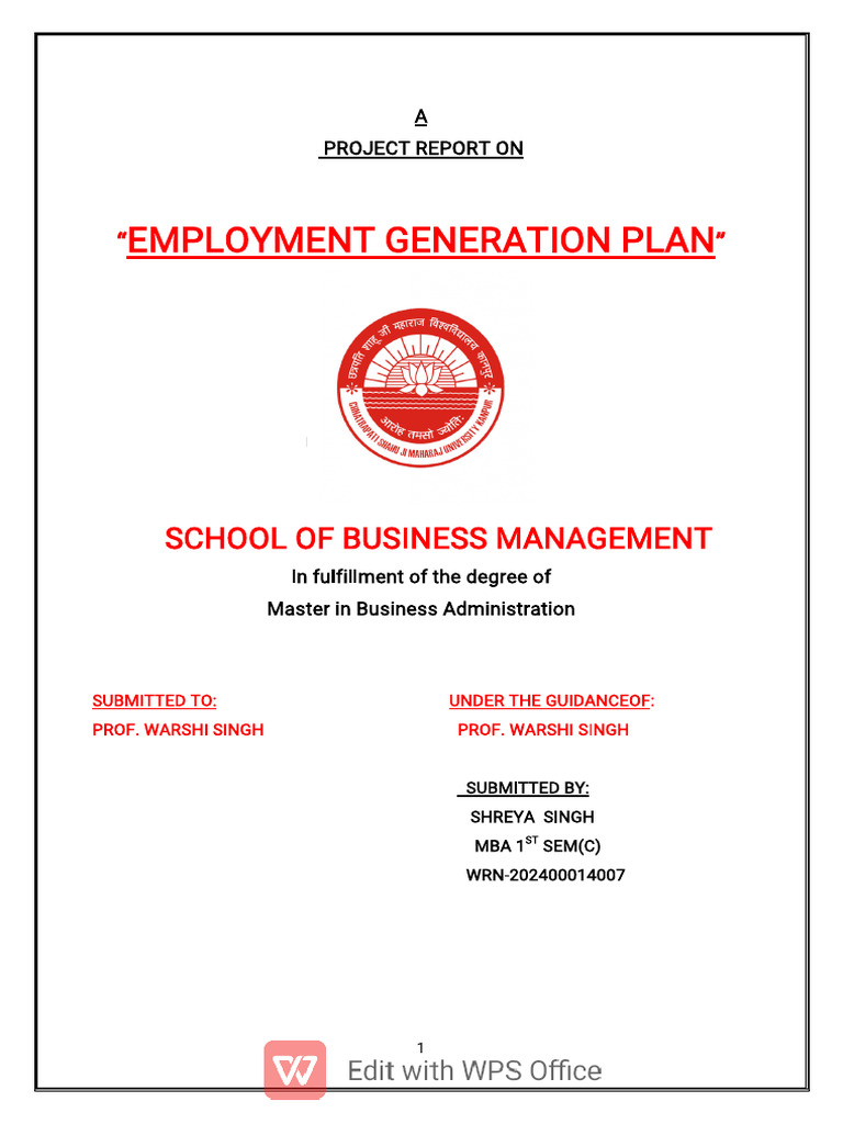 employment project | PDF | Employment | Unemployment