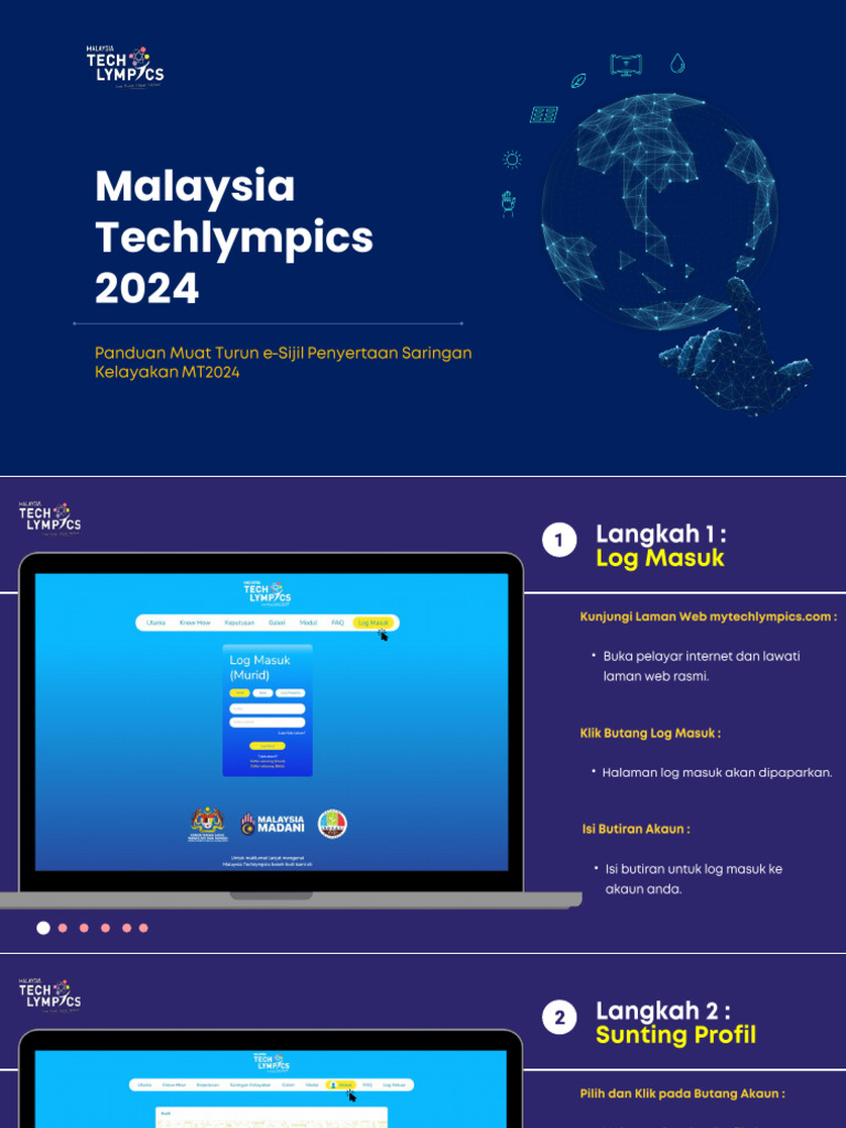 Panduan Muat Turun e Sijil Untuk Malaysia Techlympics 2024 | PDF