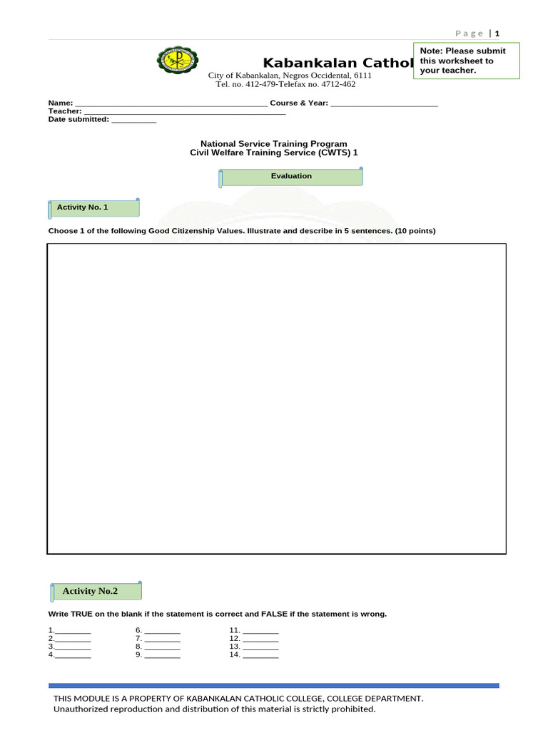 Cwts Learning Activities | PDF | Career & Growth