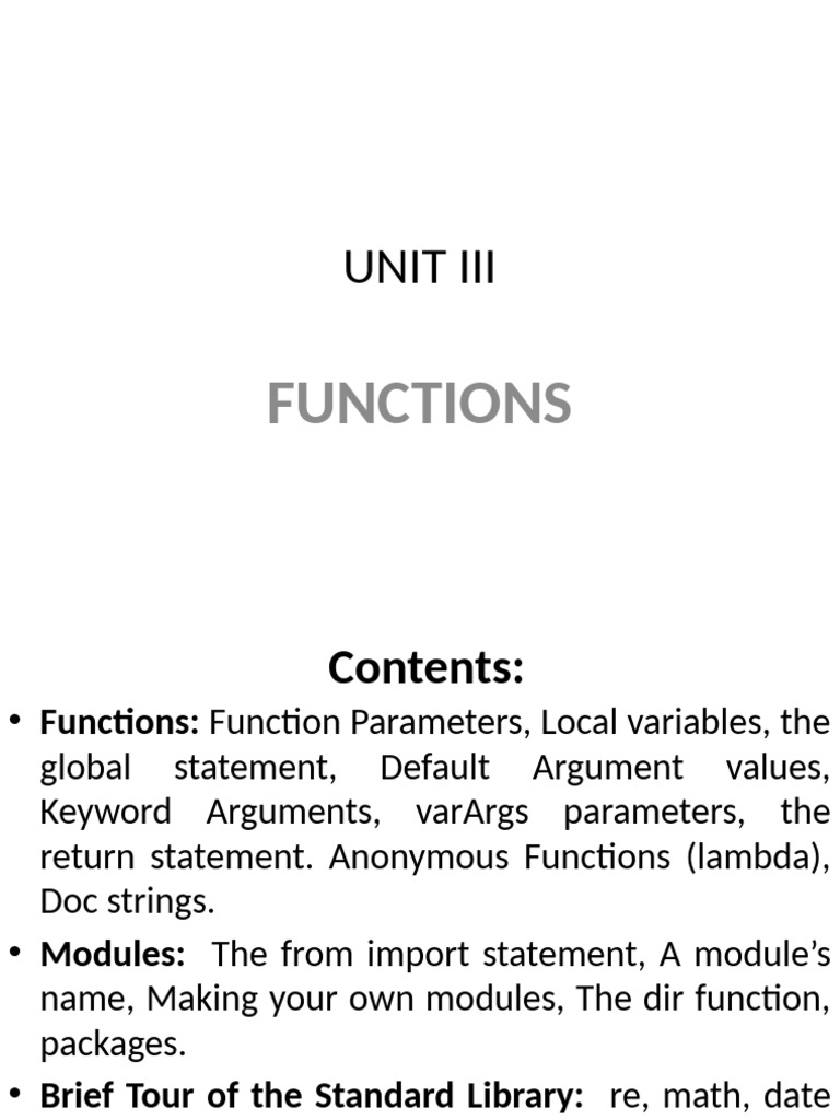Python Functions and Modules Overview | PDF | Parameter (Computer Programming) | Anonymous Function