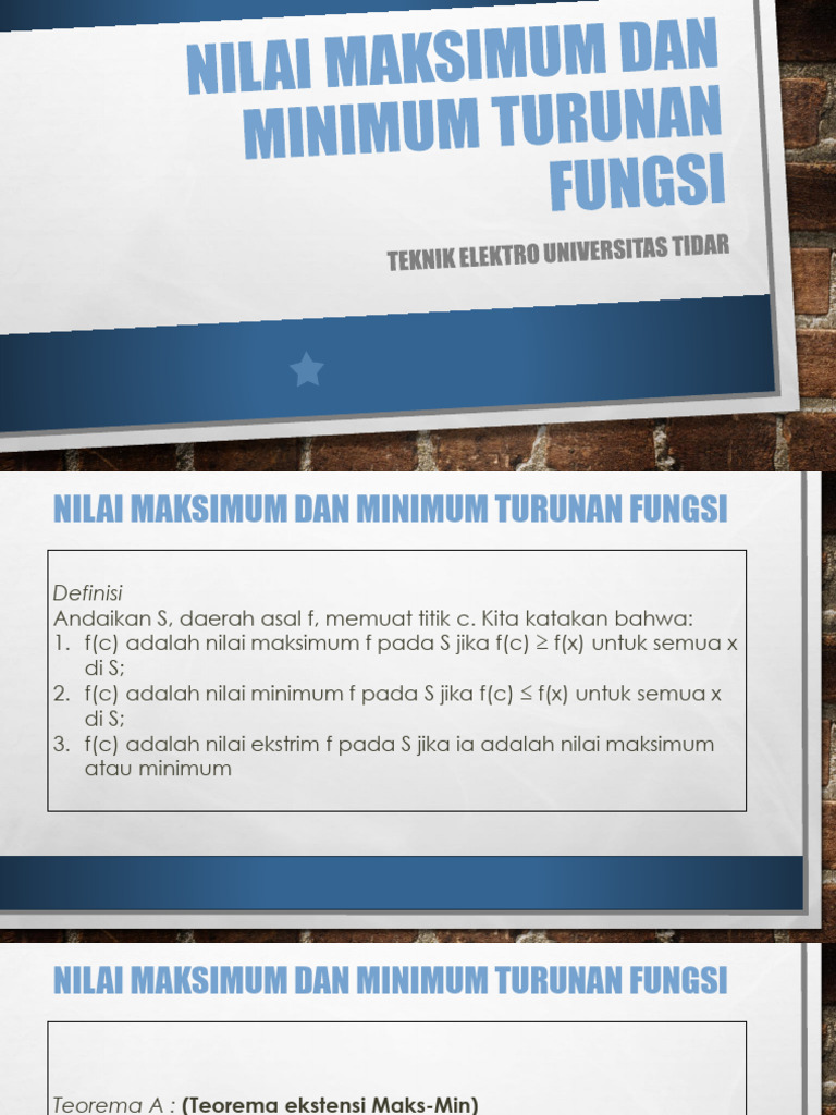 Nilai Maksimum Dan Minimum Turunan Fungsi | PDF