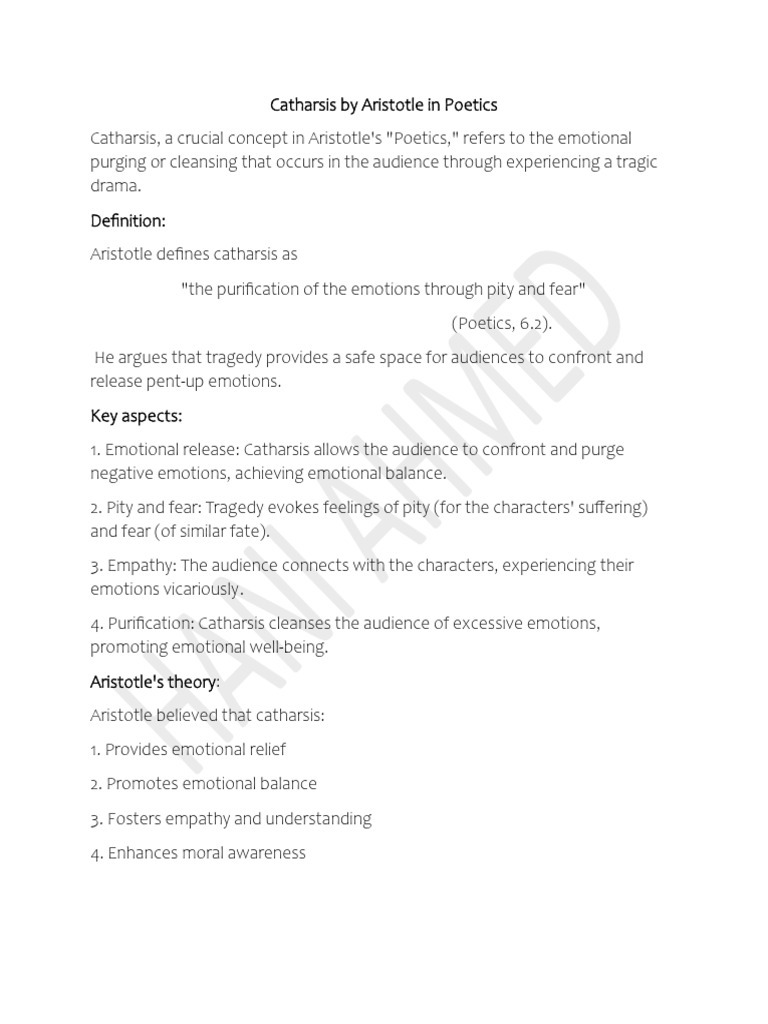 Catharsis by Aristotle | PDF