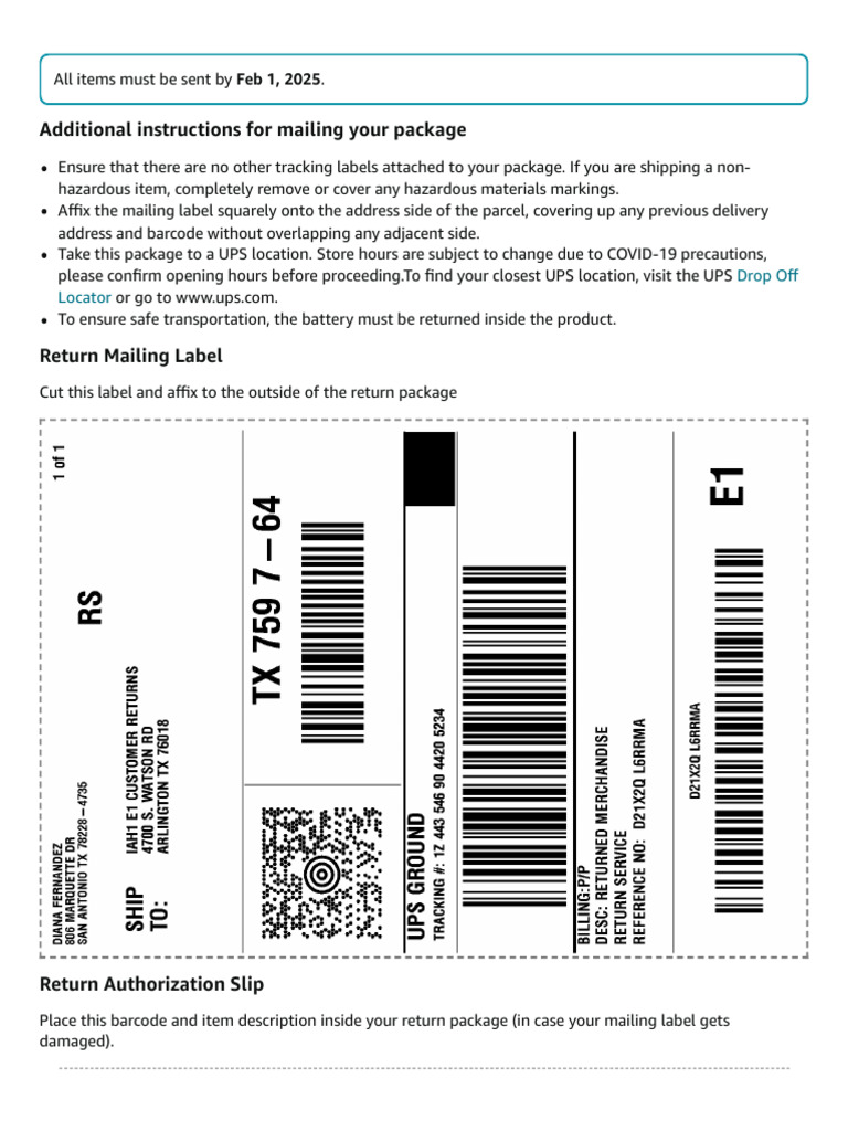 Online Return Center | PDF