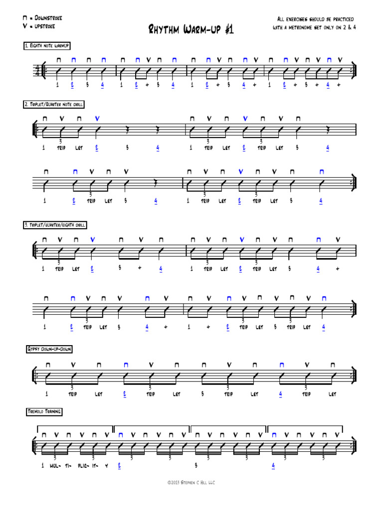 2 Rhythm Warm-Up | PDF | Musical Notation | Elements Of Music