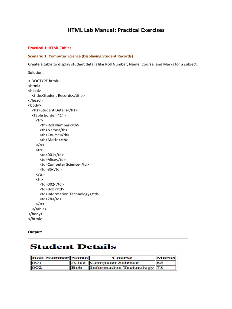 HTML Lab Manual | PDF | Menu | Computing HTML Lab Manual | PDF | Menu | Computing