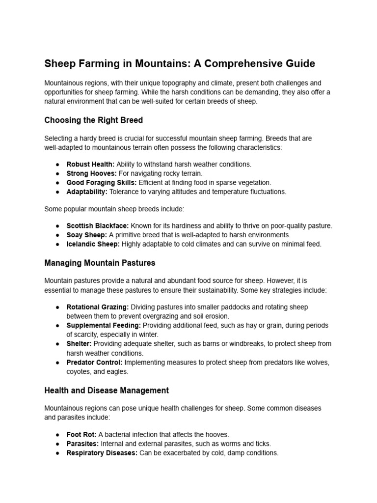 Sheep Farming in Mountains | PDF | Sheep | Agriculture