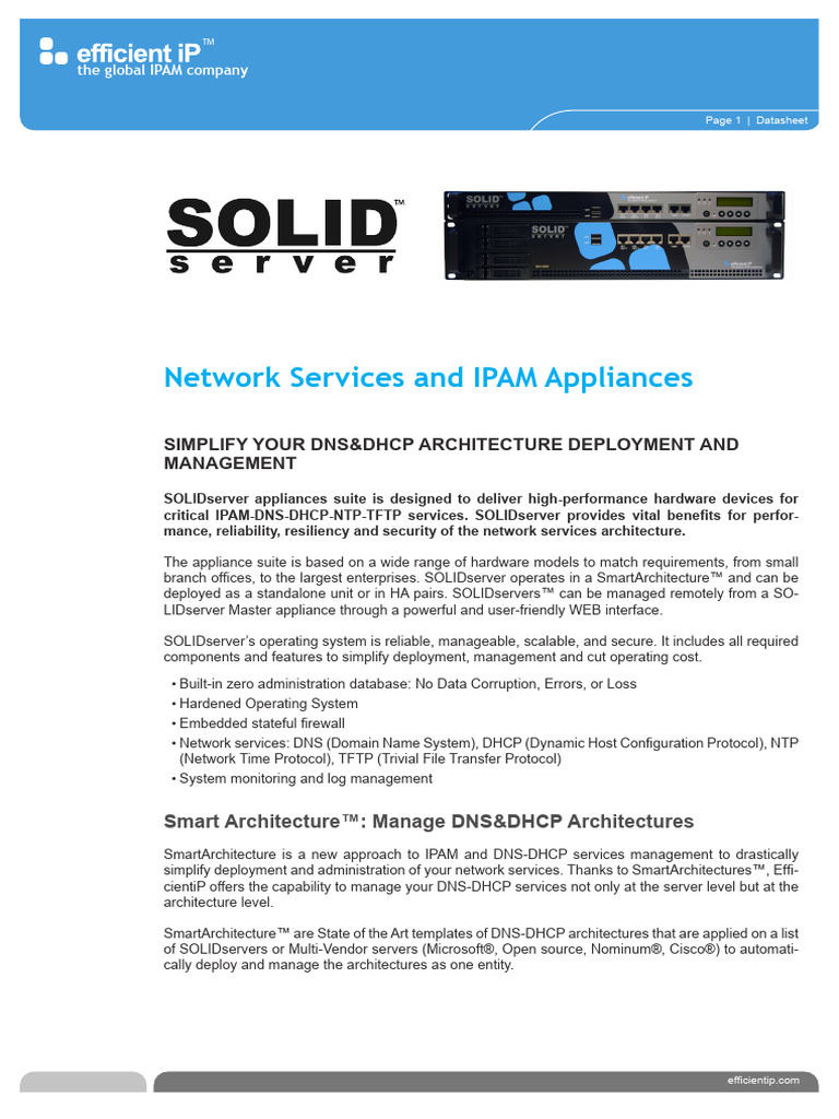 SD Solidserver Nsipam en v2.0 | PDF | Ip Address | Computer Network