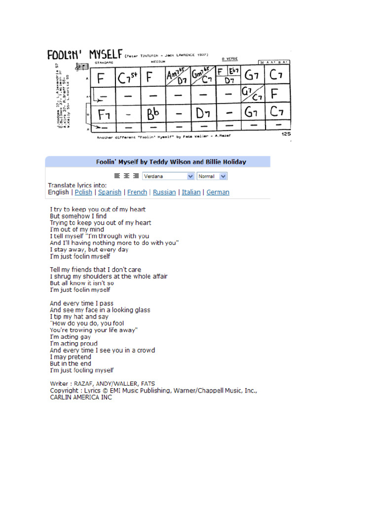 Foolin' Myself | PDF