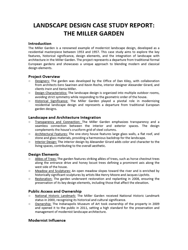 LANDSCAPE DESIGN CASE STUDY REPORT | PDF | Gardens | Landscape