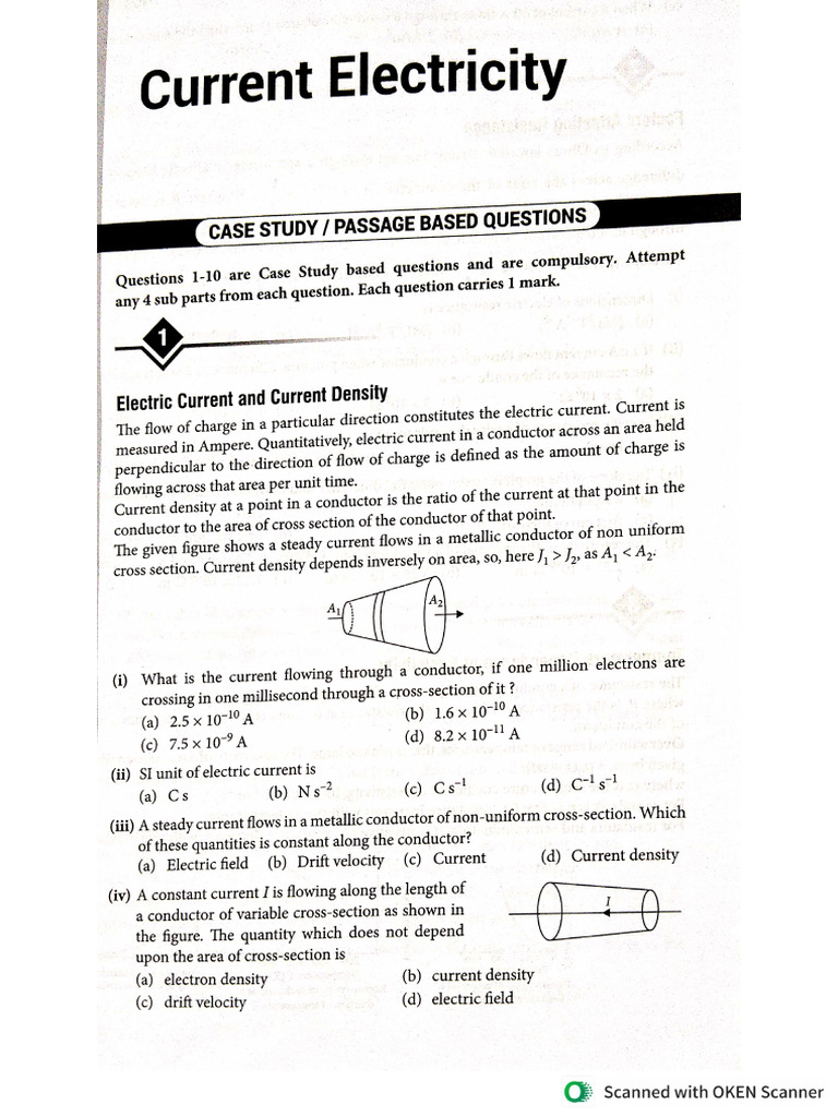 Current Electricity - Case Based Questions | PDF