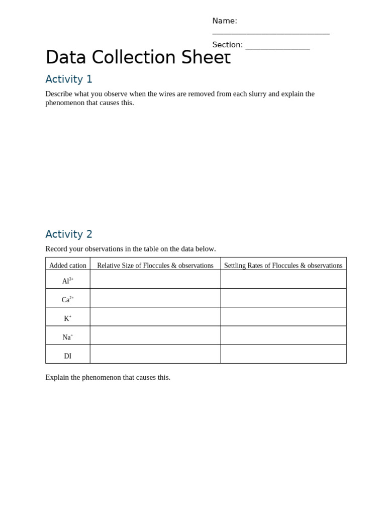 Soil Colloids Activity-1 | PDF | Science & Mathematics