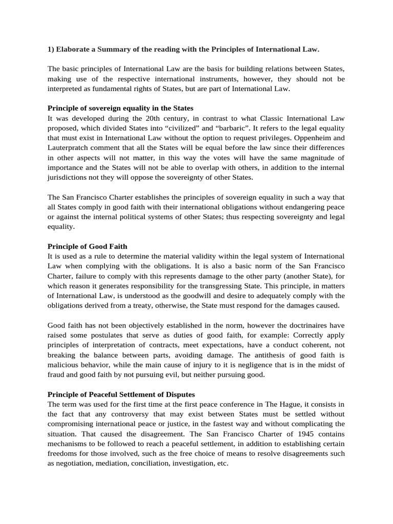 Principles of International Law Explained | PDF | International Law ...