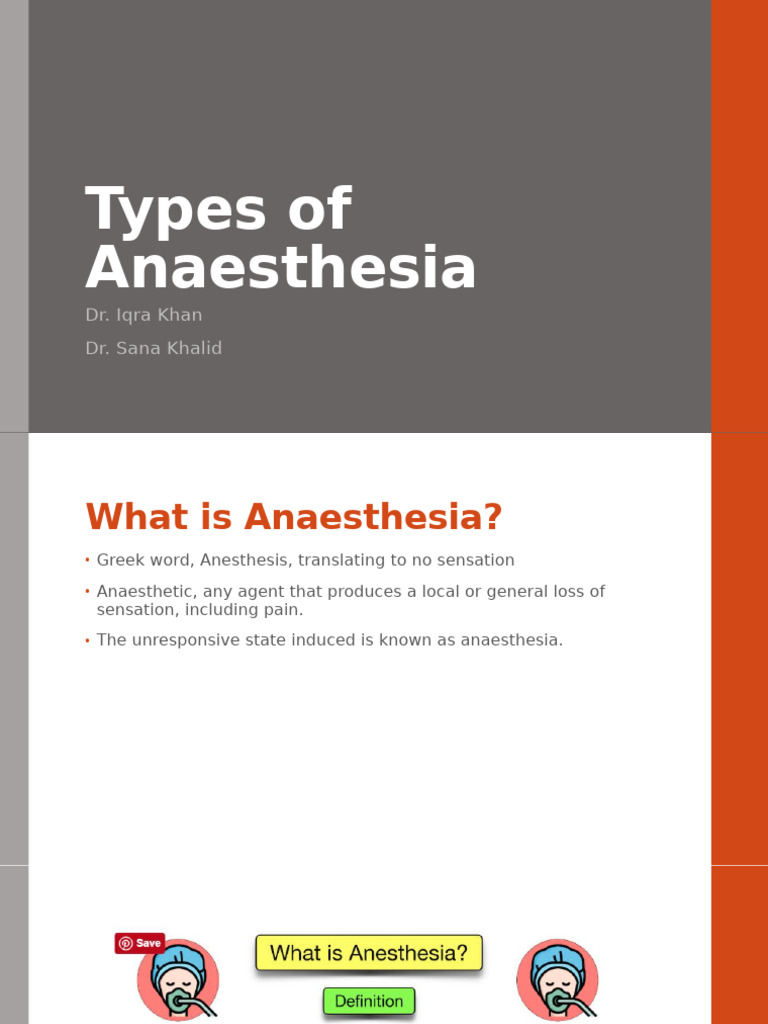 Types of Anesthesia | PDF | Anesthesia | Nervous System