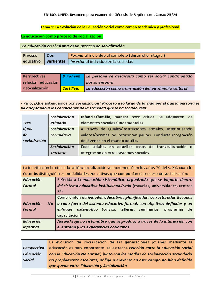 Génesis - Esquema, Resumen | PDF | Socialización | Pobreza