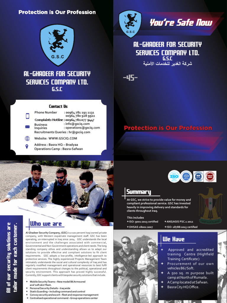 GSC Company Brochure-V2 | PDF | Occupational Safety And Health | Iso 9000