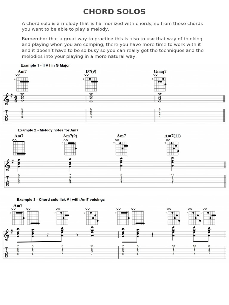 Chord Solos | PDF | Language Arts & Discipline