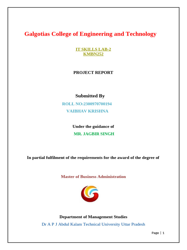 VAIBHAV IT LAB | PDF | Microsoft Excel | Lunch