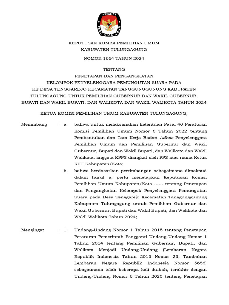 3 SK Pengangkatan Kpps | PDF | Griya & Taman