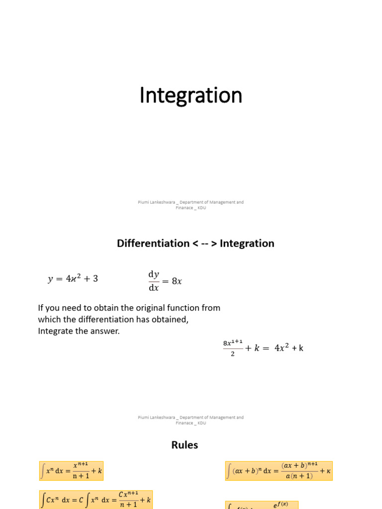 INTEGRATION | PDF