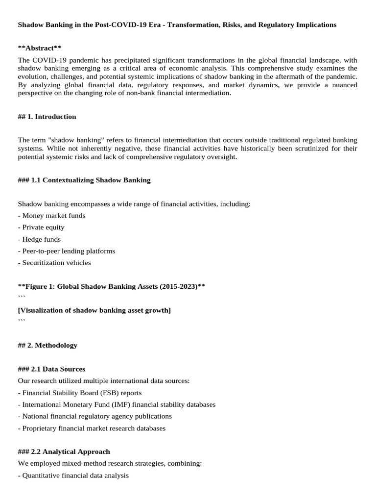 Shadow Banking in The Post-COVID-19 Era - Transformation, Risks, and ...