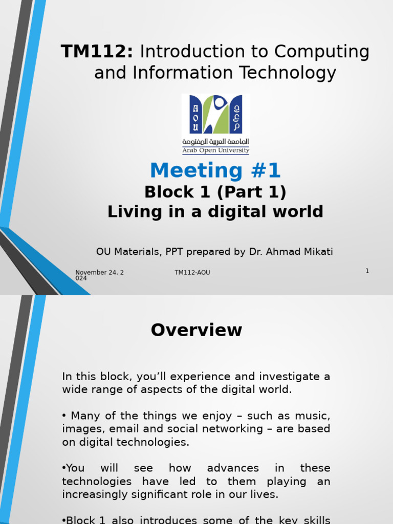 TM112 Meeting1-Living in A Digital World | PDF | Internet Forum | Spamming