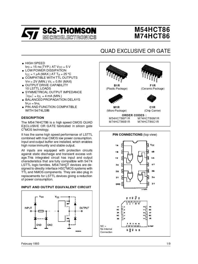 Datasheet or | PDF | Logic Gate | Cmos