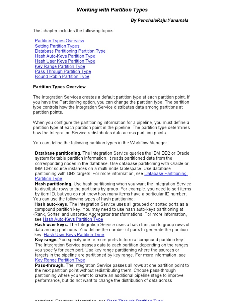Partition Types Overview | PDF