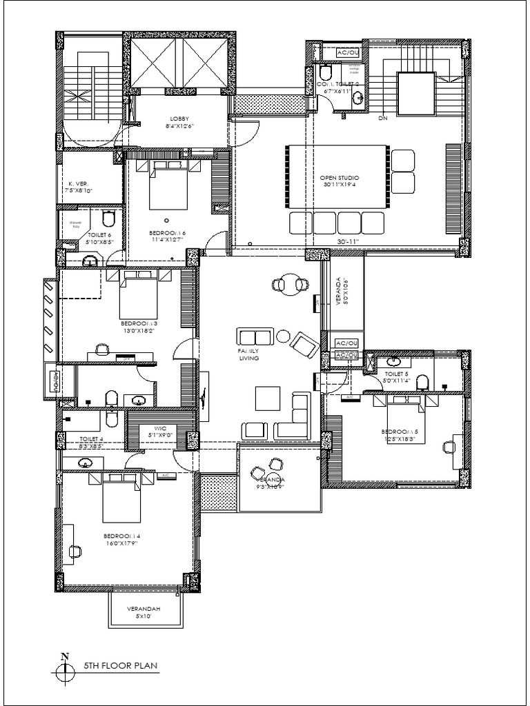 5th Floor Plan with A/C Layout | PDF