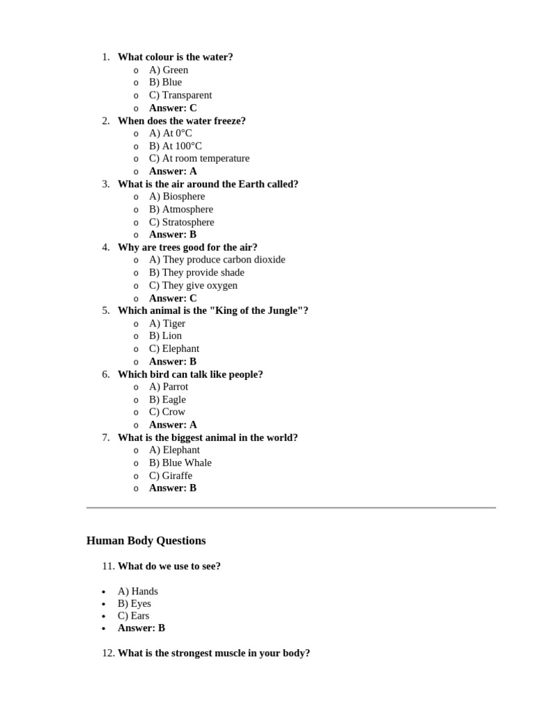 science quiz | PDF | Planets | Atmosphere Of Earth
