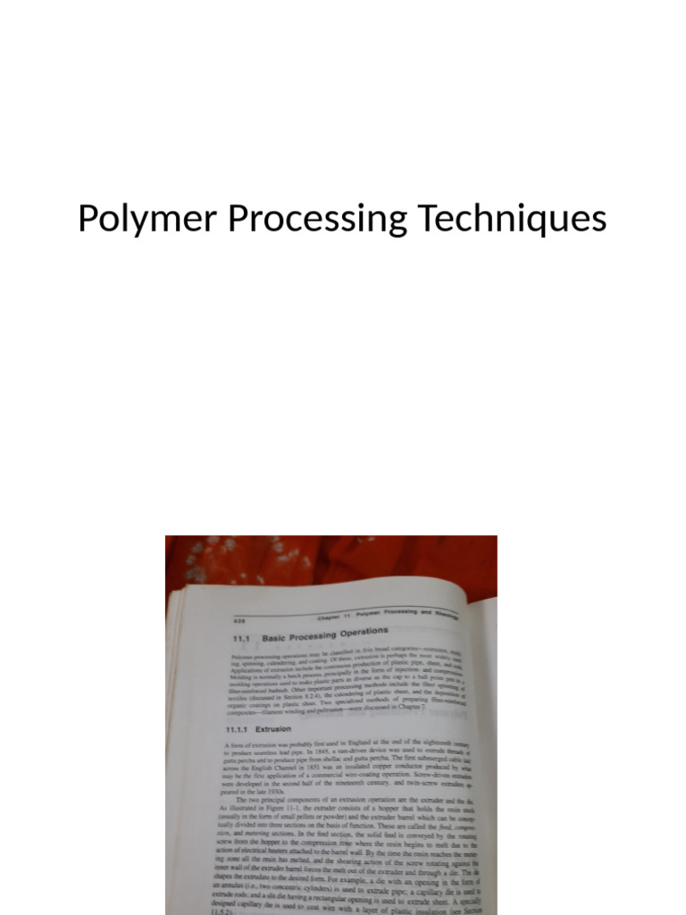 Polymer Processing Techniques Updated | PDF