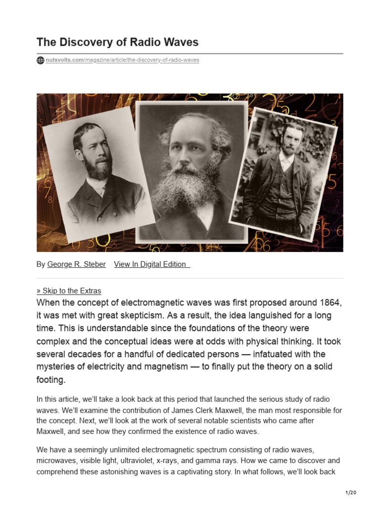 The Discovery of Radio Waves | PDF | Electromagnetism | Waves