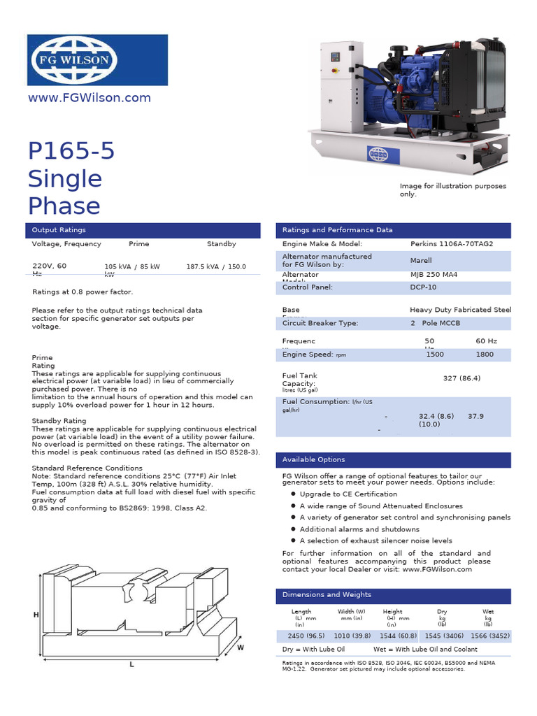 FG Wilson P165-5 | PDF | Machines | Mechanical Engineering