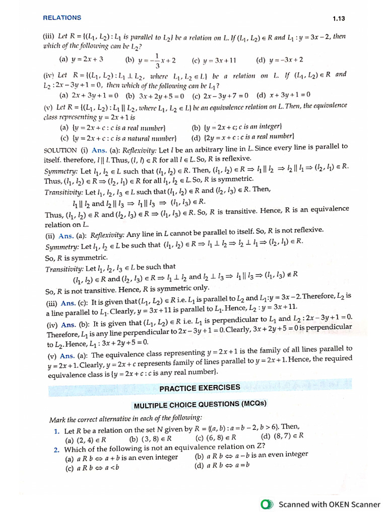 Relation RD Sharma Obj 2 | PDF