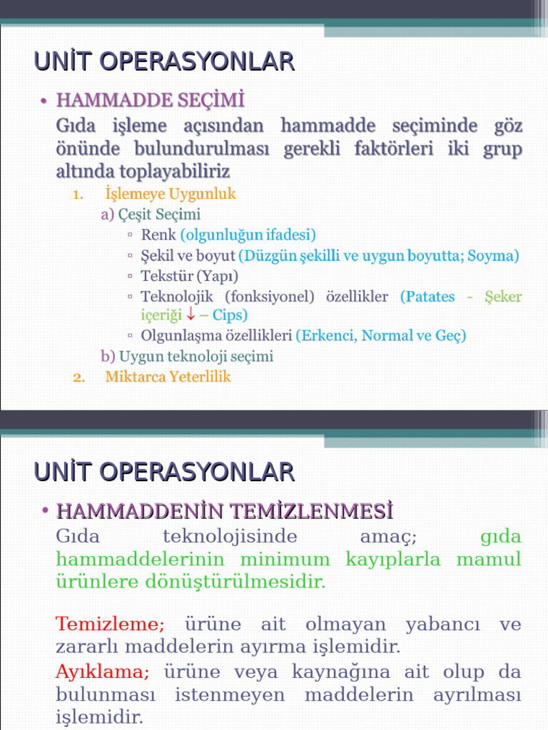 Gida Endüstri̇ Maki̇neleri̇-5. Hafta Sunu | PDF