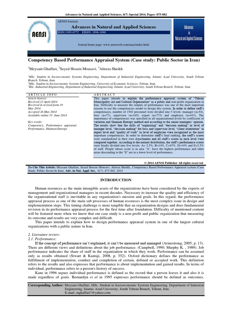 Competency Based Performance Appraisal S | PDF | Performance Appraisal ... Competency Based Performance Appraisal S | PDF | Performance Appraisal ...