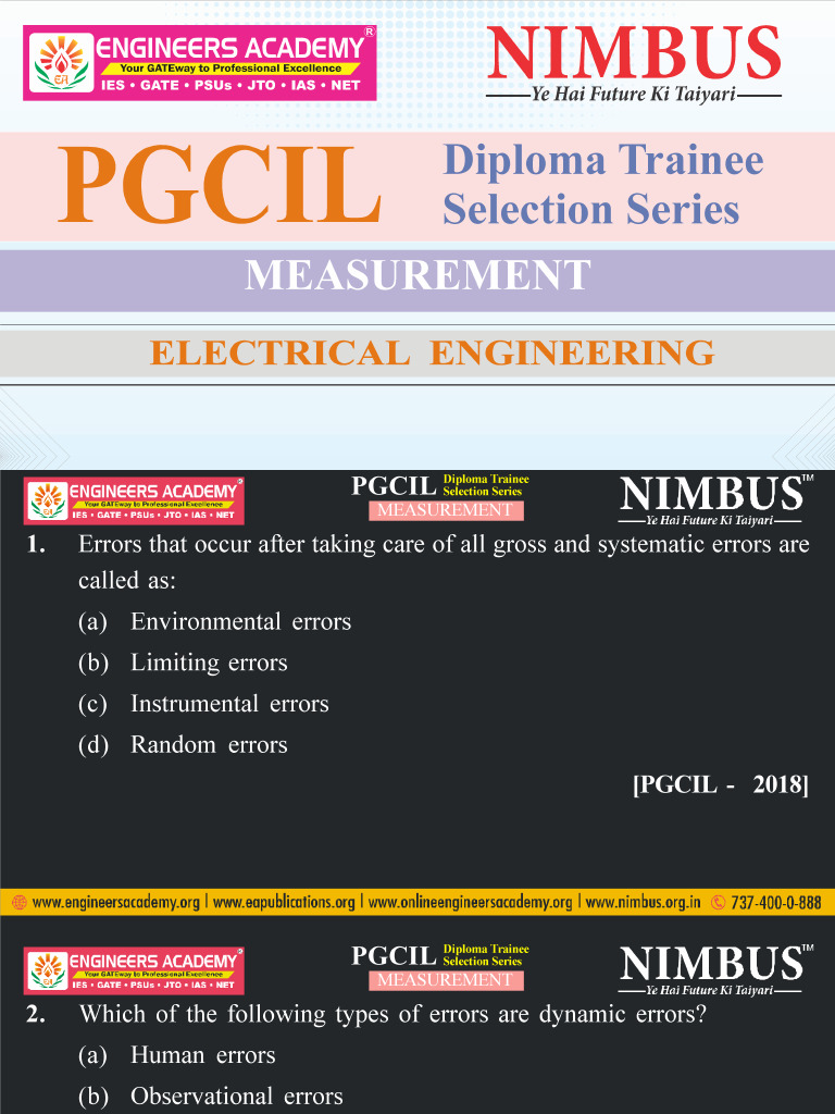 Measurement (EE-PGCIL) 07.11.24 | PDF