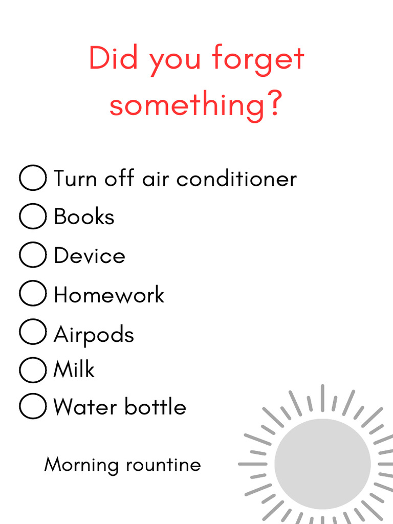 Did You Forget Something | PDF